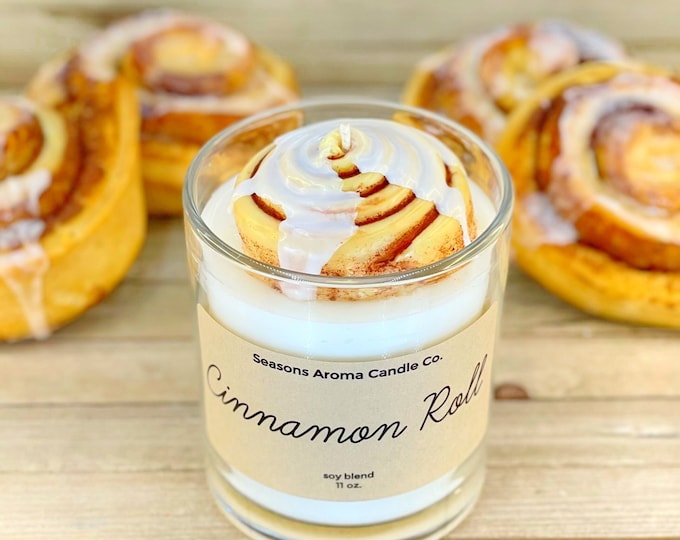 Cinnamon Roll | Soy Blend Candle | Food Candles | Dessert Candle ...