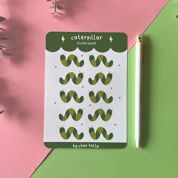 Caterpillar Stickers - Etsy