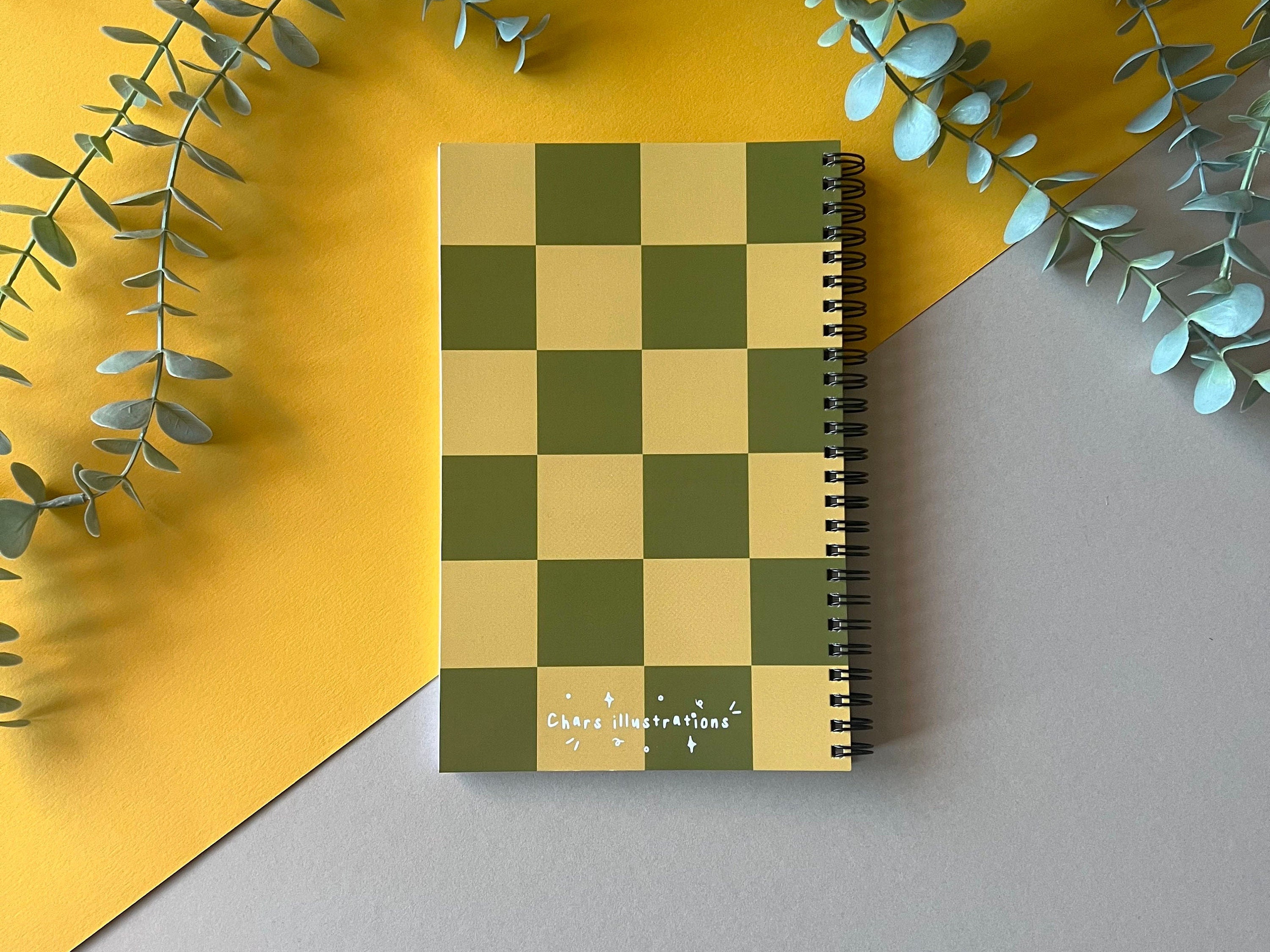 Cute Anime Characters Retro Checked A5 Spiral Bound Lined - Etsy