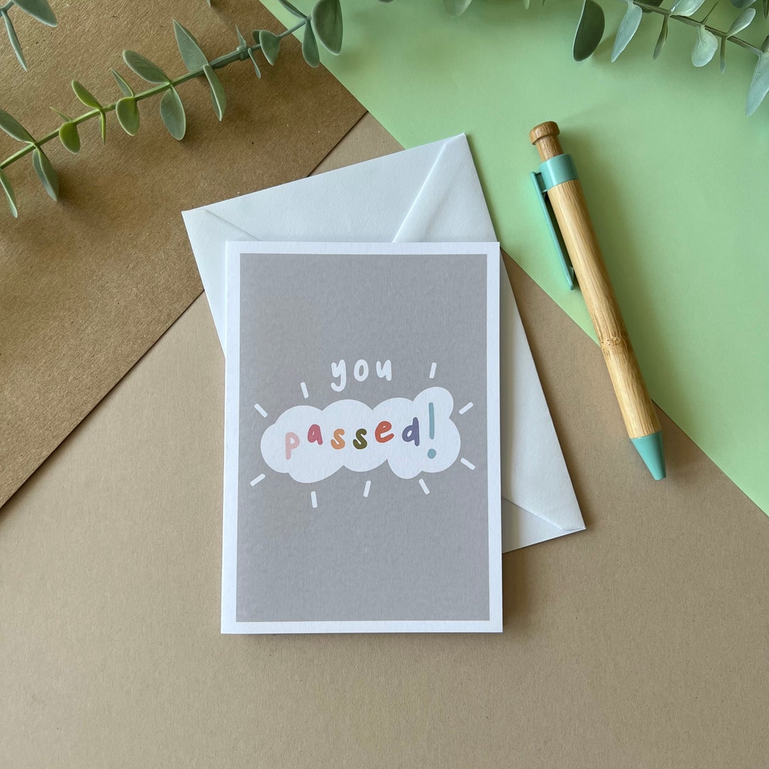 You Passed Congratulations Well Done Card / Greetings Card A6 - Hand ...