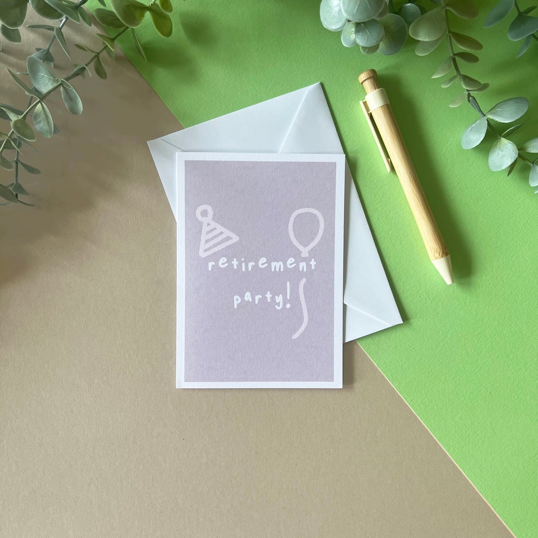 Retirement Party Leaving Card / Greetings Card A6 - Hand Drawn ...