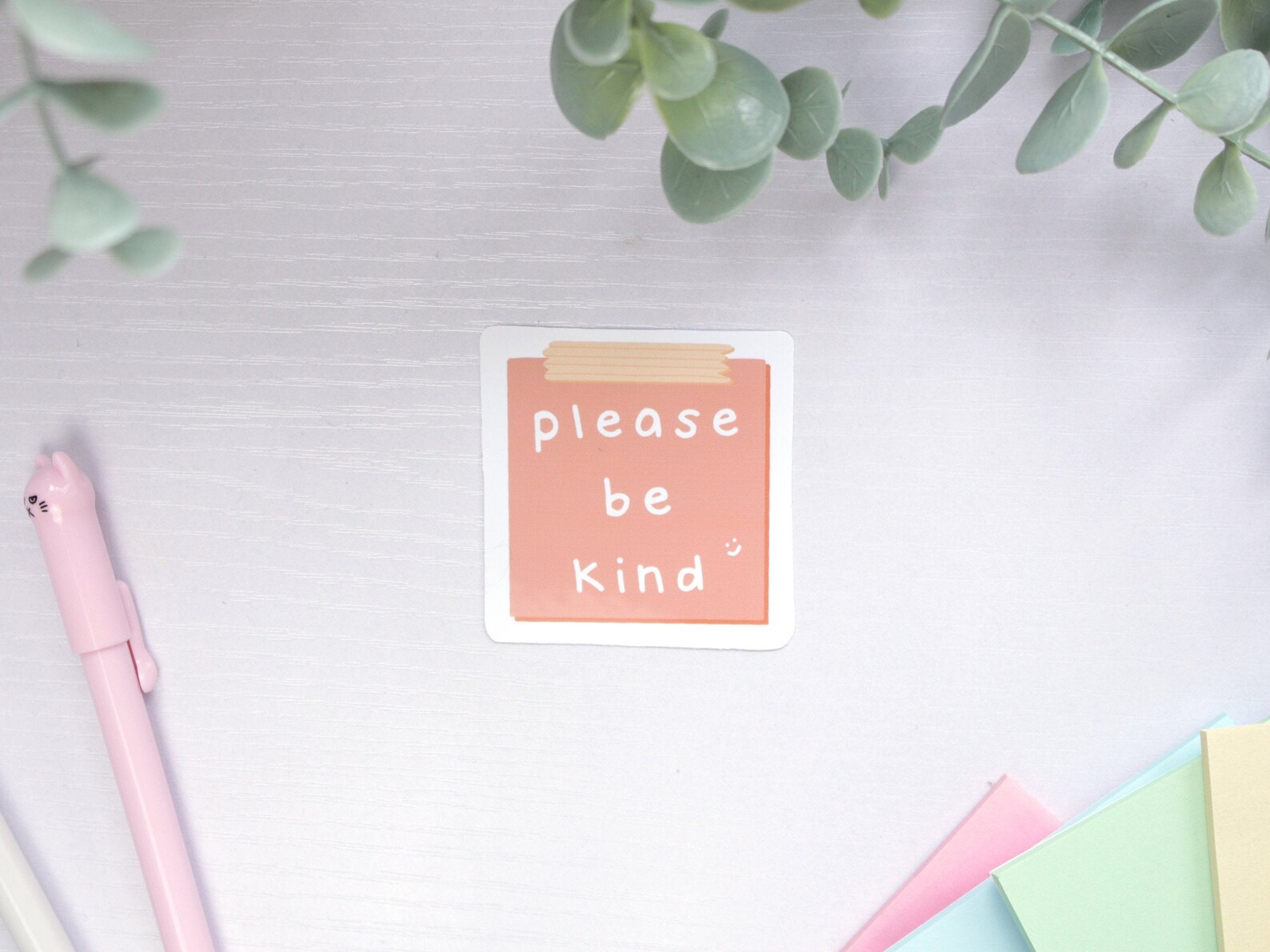 Please Be Kind Post It Note Sticker Positive Cute Aesthetic | Etsy