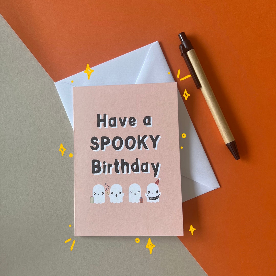 Spooky Halloween Ghost Birthday Card / Greetings Card A6 - Etsy