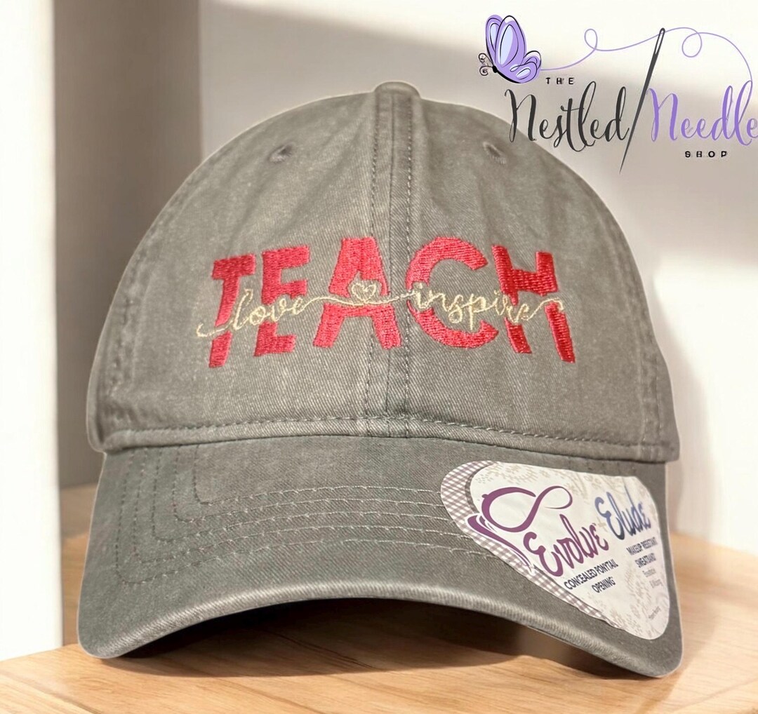 Teach Love Inspire Embroidered Women’s Cap/teacher Embroidered Women's ...
