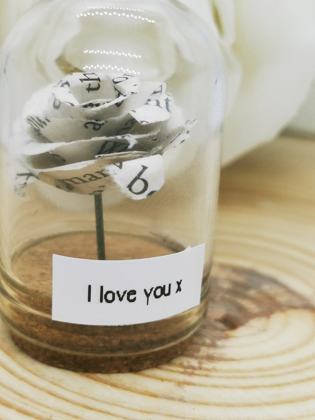 Mini Book Flower I Love You Flower Cute Present for Book - Etsy