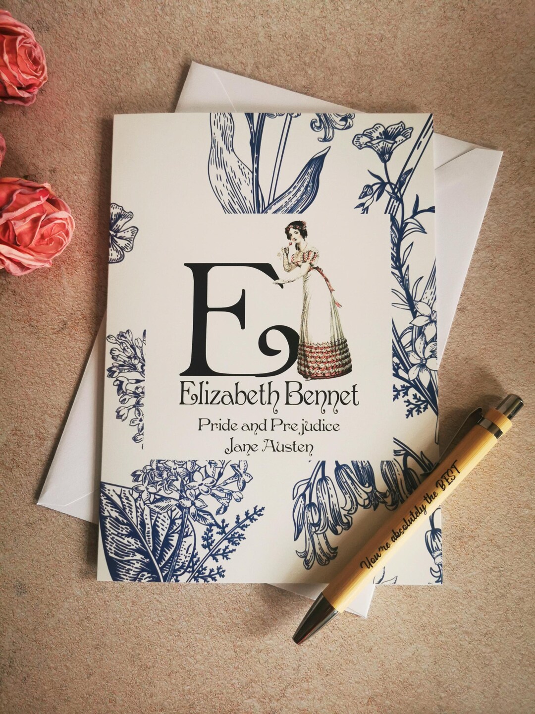 Jane Austen Elizabeth Bennet Card, Birthday Card for Austen Fans ...