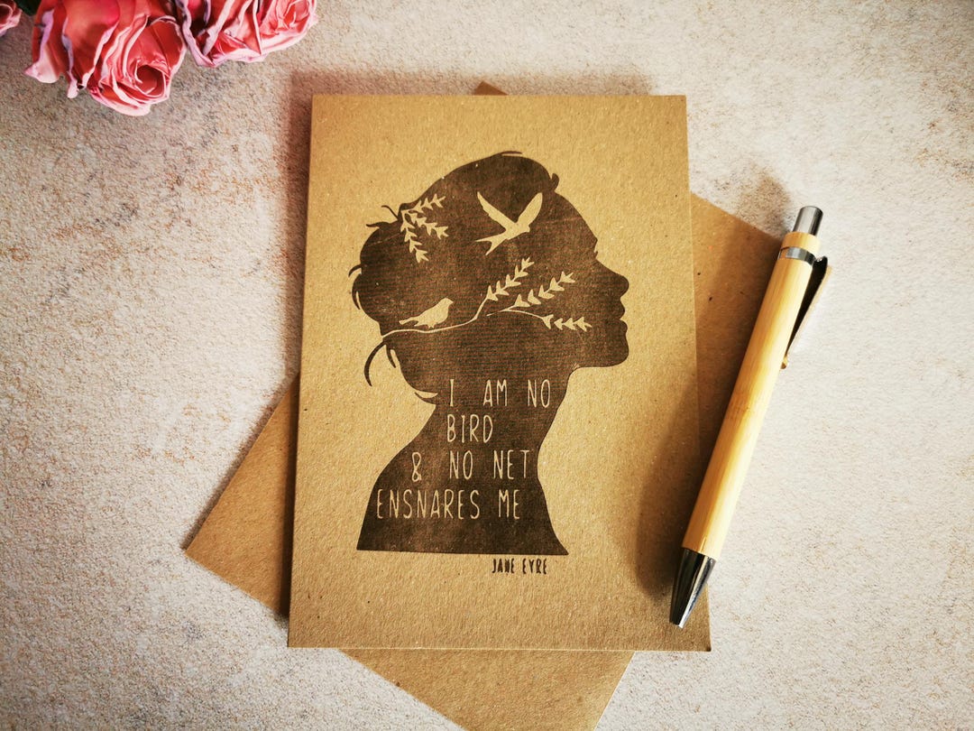 Jane Eyre Engraved Greeting Card, Literary Stationery Cards for Book ...
