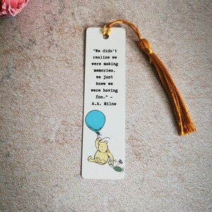 Winnie the Pooh Bookmark, A.A. Milne Quote Bookmark, Pooh Bear Reading ...