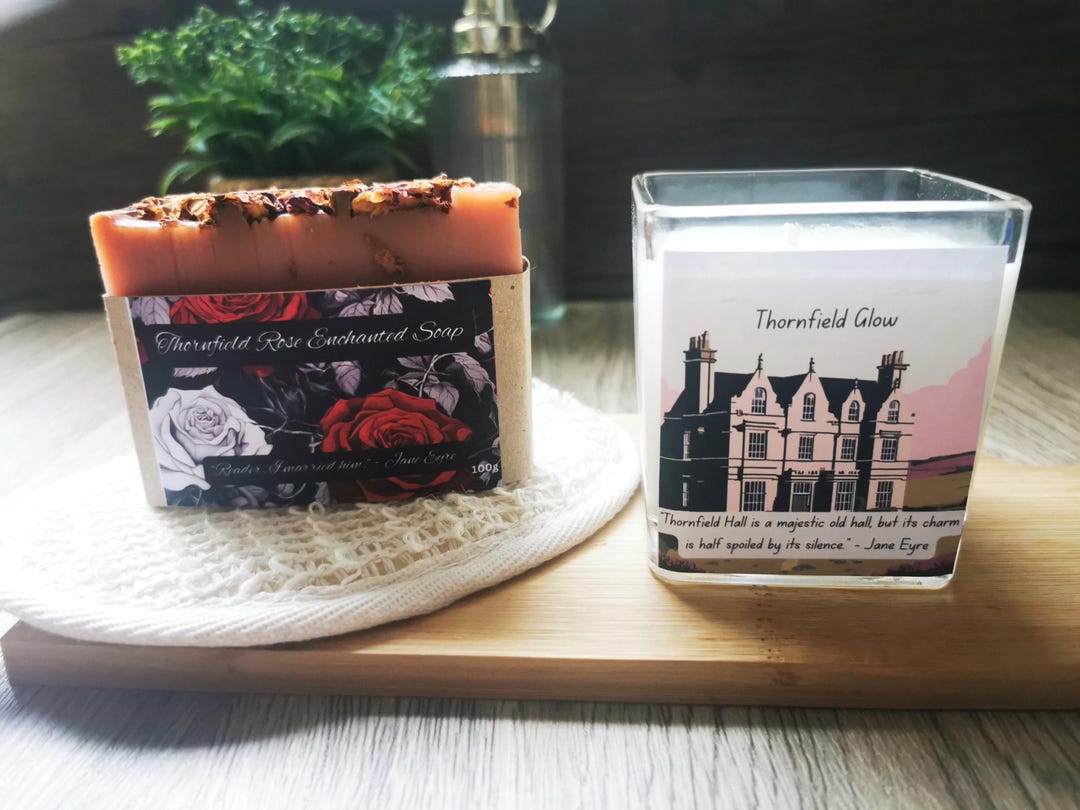 Jane Eyre Gift Set, Rose Soap & Lily Jasmine Candle, Literary Gift for ...