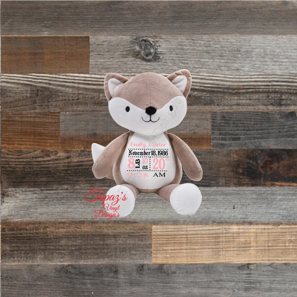 Fox Birth Stats - Etsy