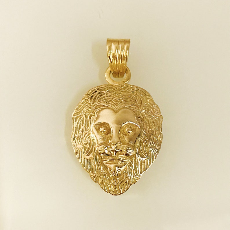 14 Kt 18 Kt 22kt Yellow Gold Lion Face Pendant Hallmark - Etsy