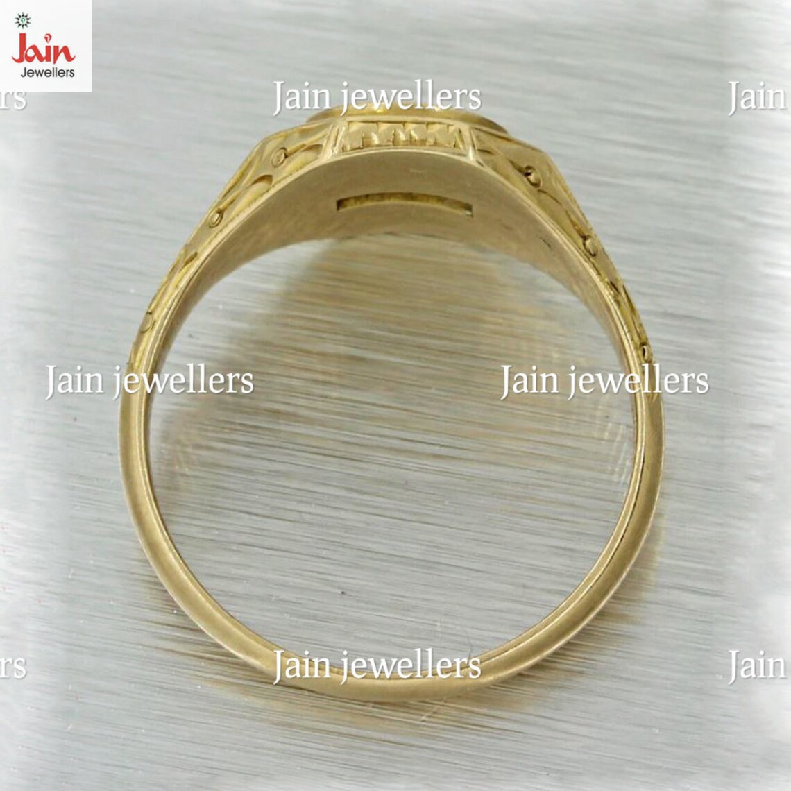 18 Kt,22 Kt Real Solid Yellow Gold Monogrammed Engraved Ring Hallmark ...