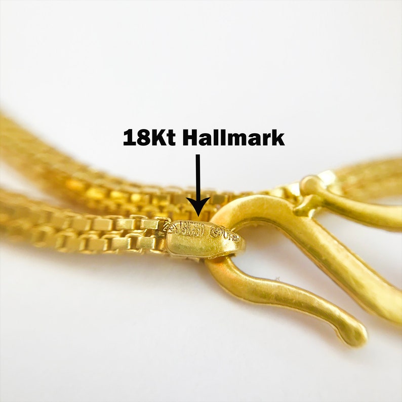 18 Kt 22 Kt Real Solid Yellow Gold Double Link Box Chain - Etsy