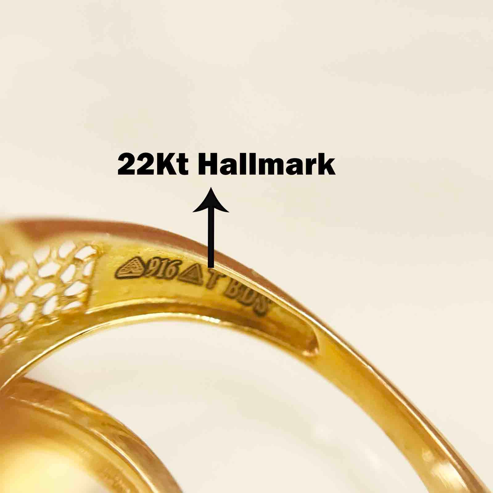 Fine Jewelry 22 Kt Real Solid Yellow Gold Ring Hallmark - Etsy