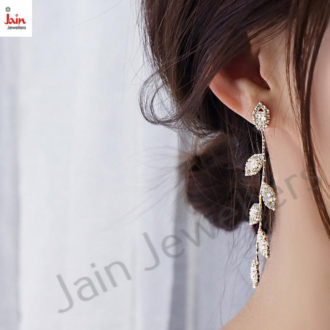 14K, 18K, 22K Real Solid Yellow Gold Dangle Earrings, Hallmarked ...