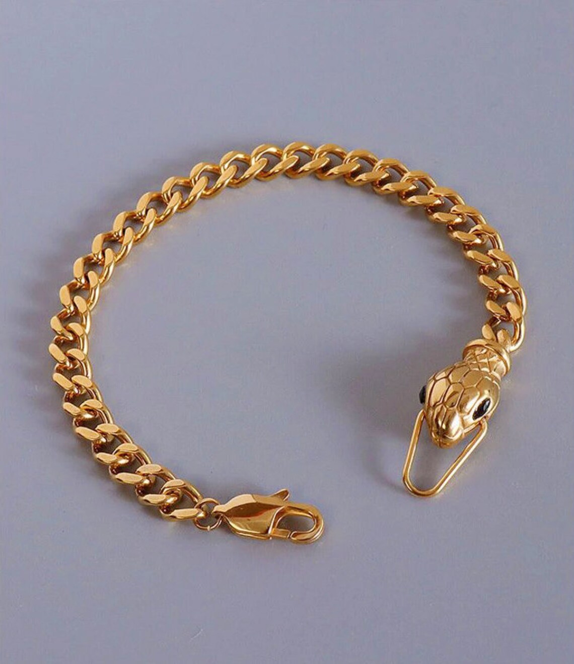 Fine Jewelry 18kt 22kt Yellow Real Gold Serpent Snake Head - Etsy