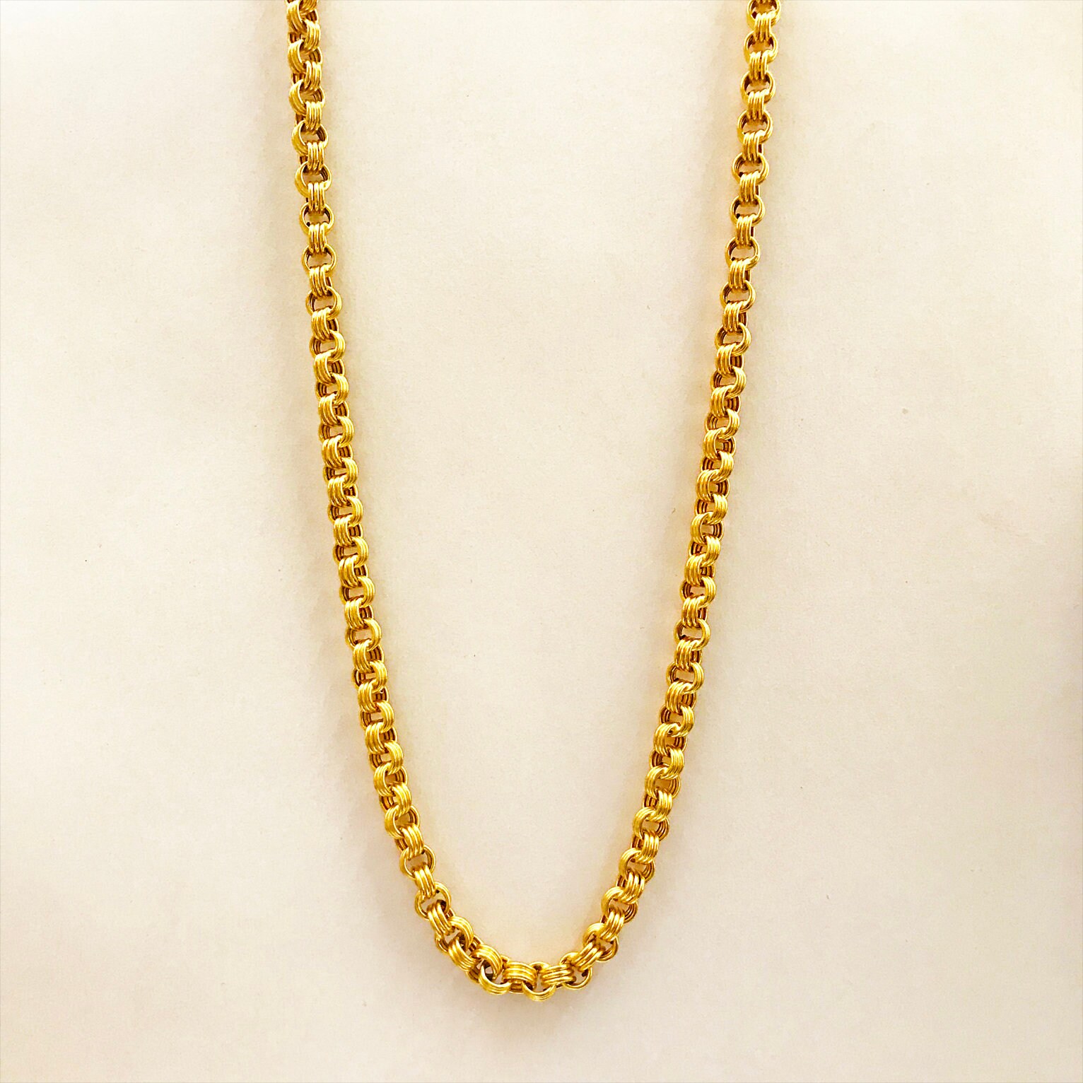 18 Kt, 22 Kt Real Solid Yellow Gold Link Chain Hallmark Certified ...