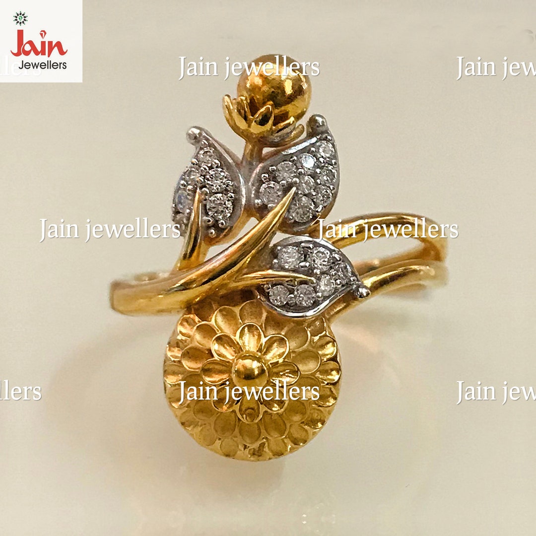Fine Jewelry 22 Kt Real Solid Yellow Gold Ring, Hallmark Certified ...