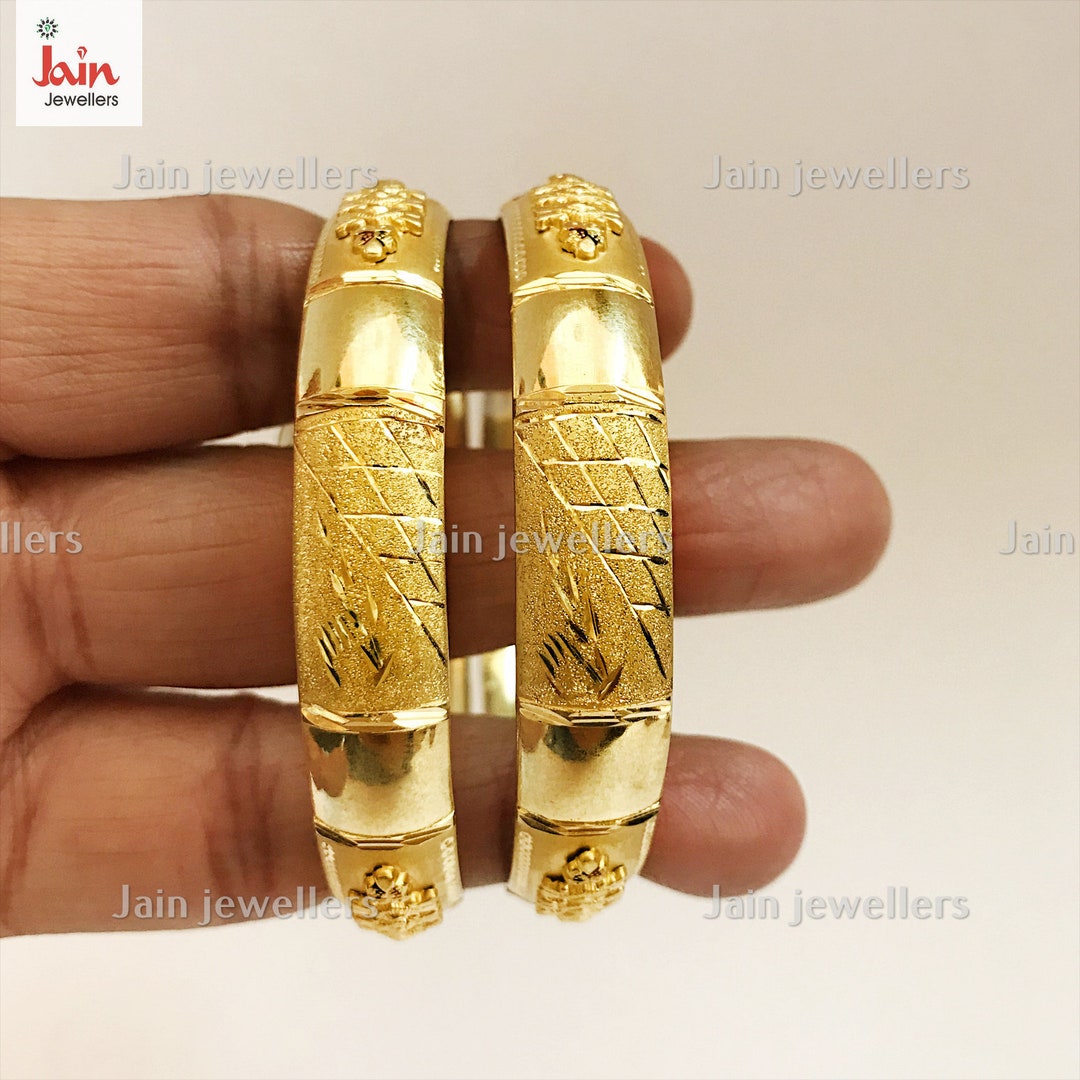 Handmade 22K Yellow Gold Indian Bangles - Size 7, 8, 9, 10 - Etsy