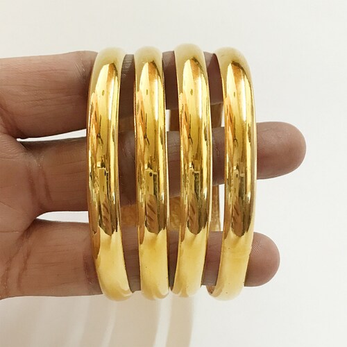 Fine Jewelry 14K 18k 22K Real Yellow Gold Bangles Hallmark - Etsy