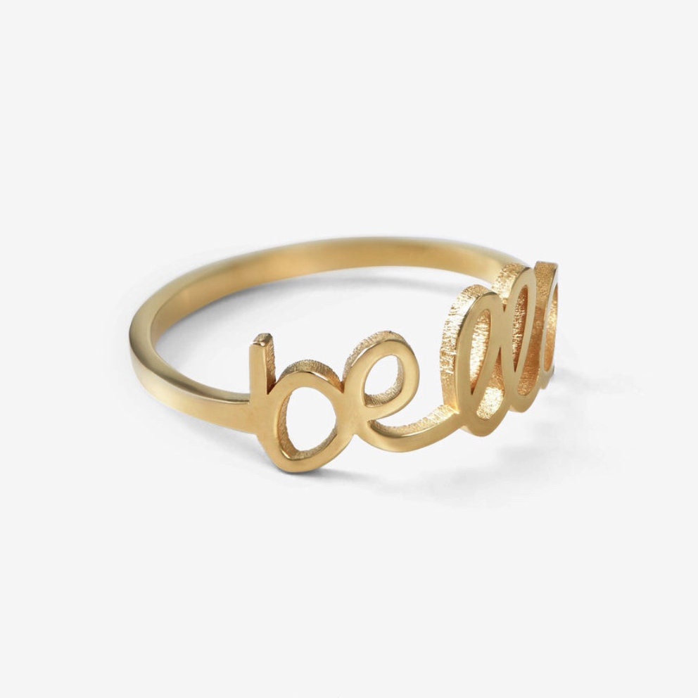 14K, 18K Real Solid Yellow Gold Ring, Hallmark Handmade Unique ...