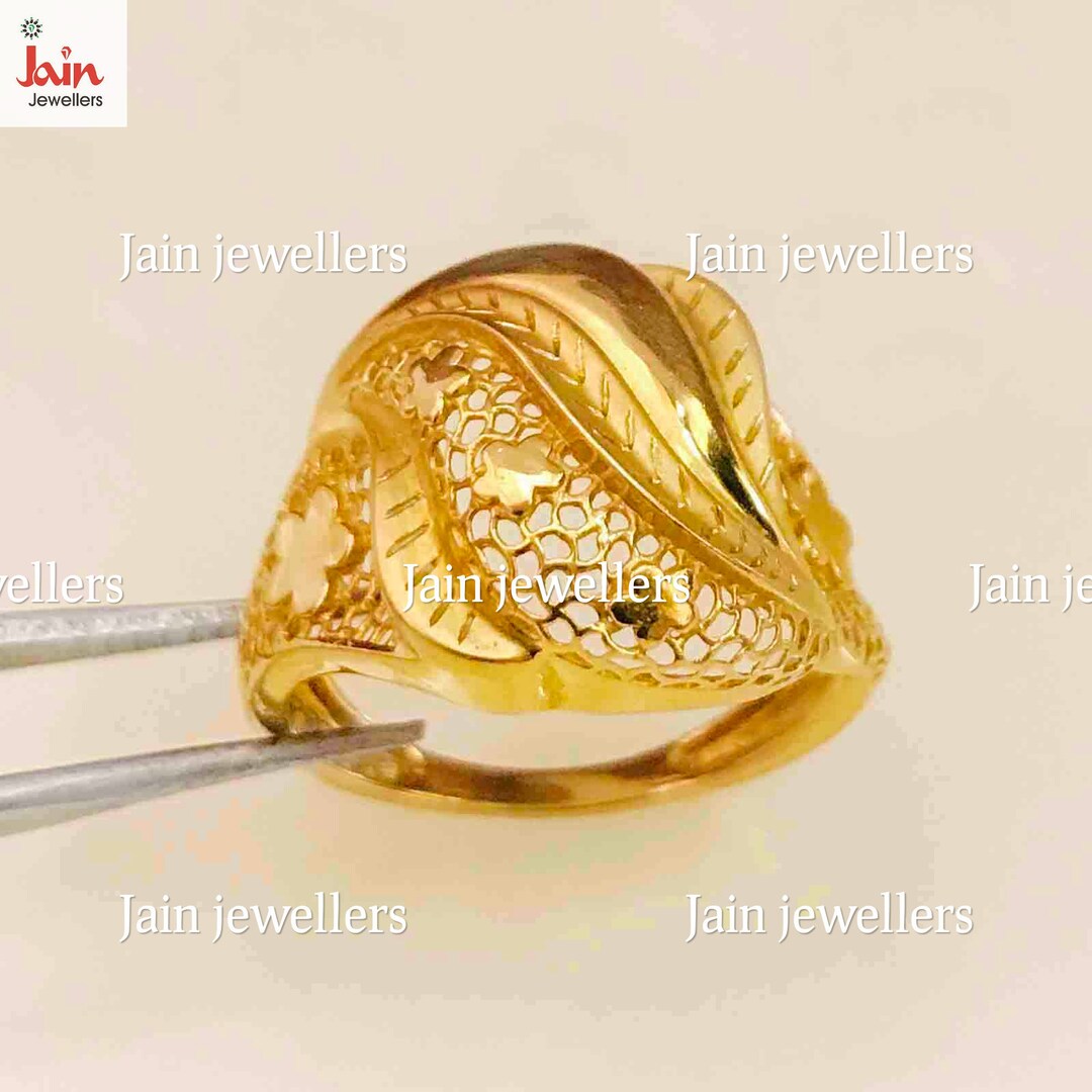 Fine Jewelry 22 Kt Real Solid Yellow Gold Ring, Hallmark Certified ...