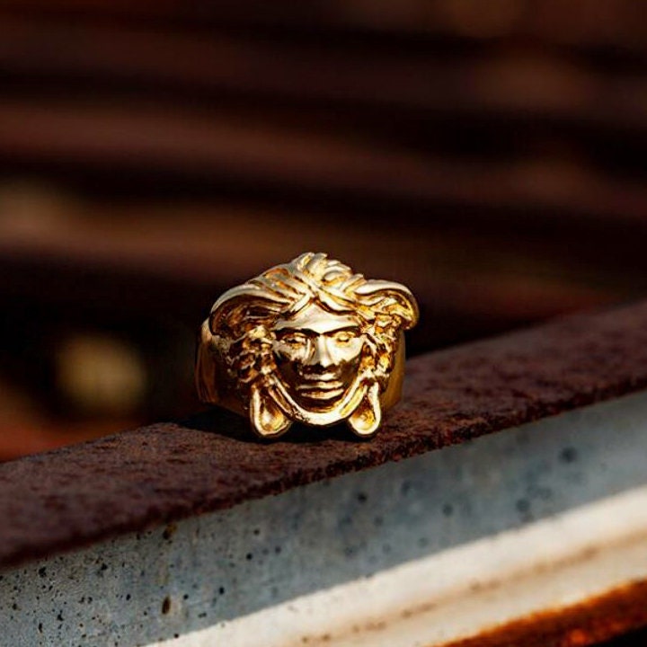 Gold Medusa Ring