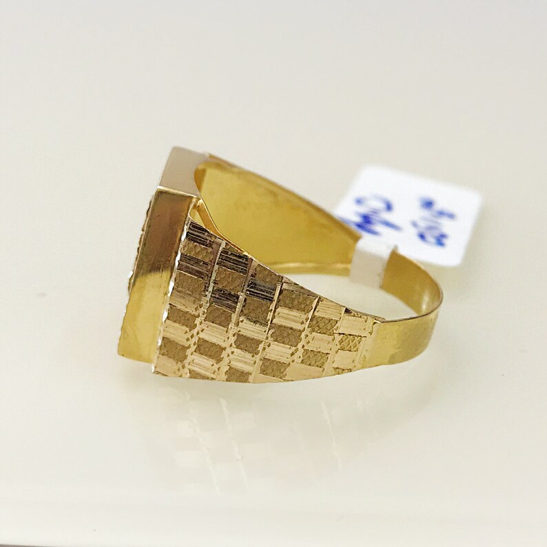 18K 22K Real Solid Yellow Gold Statement Ring Hallmark - Etsy