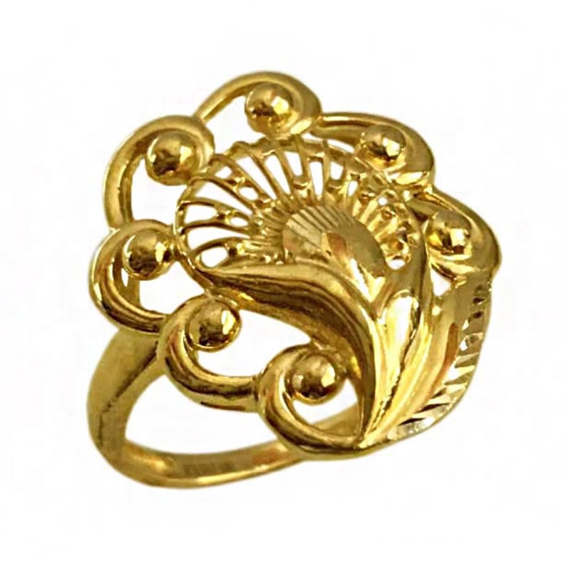 Fine Jewelry 22 Kt Real Solid Yellow Gold Ring Hallmark - Etsy