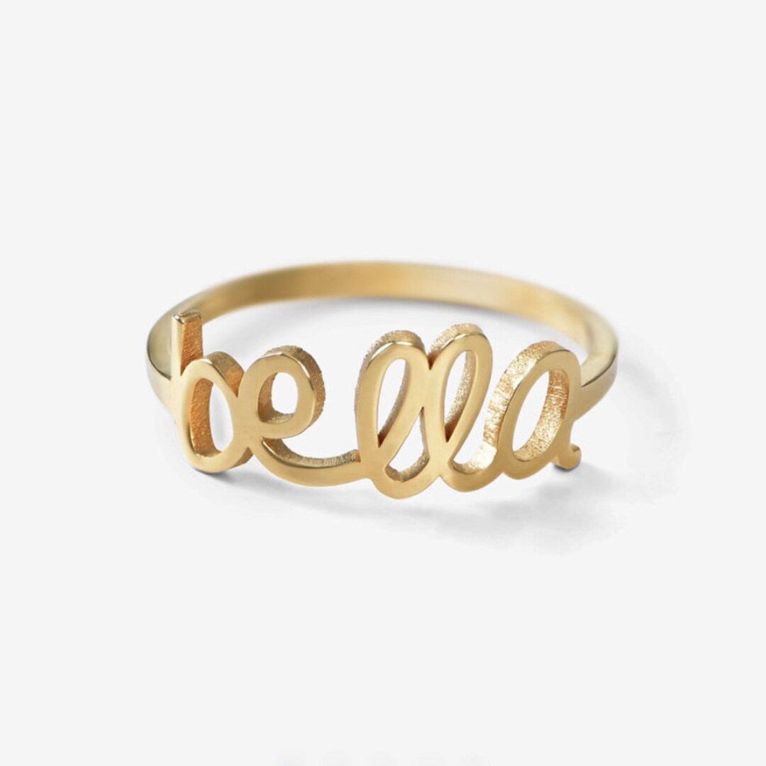 14K, 18K Real Solid Yellow Gold Ring, Hallmark Handmade Unique ...