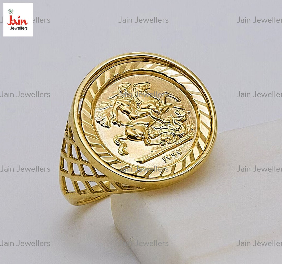 18 Kt, 22 Kt Hallmark Real Gold St George Sovereign Classic Coin Dragon ...