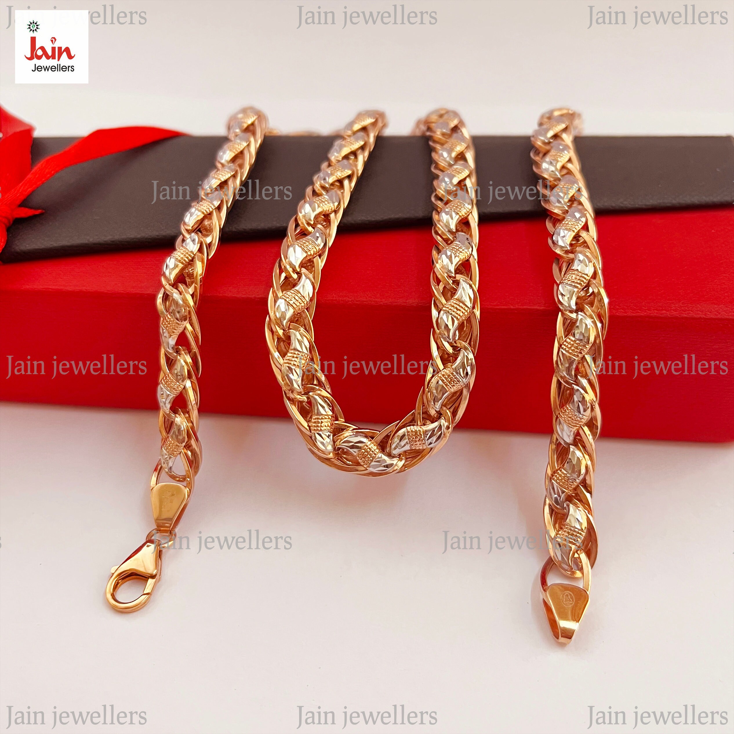 18 Kt Real Solid Rose Gold Link Chain Hallmark Certified - Etsy