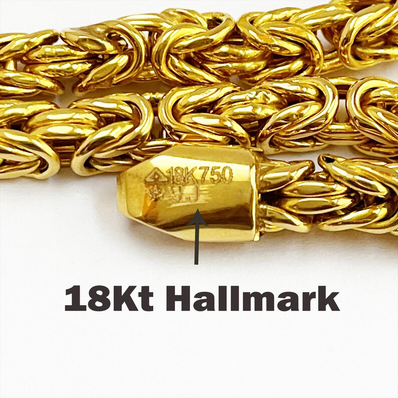 Fine Jewelry 18 Kt, 22 Kt Real Solid Yellow Gold Byzantine Chain ...
