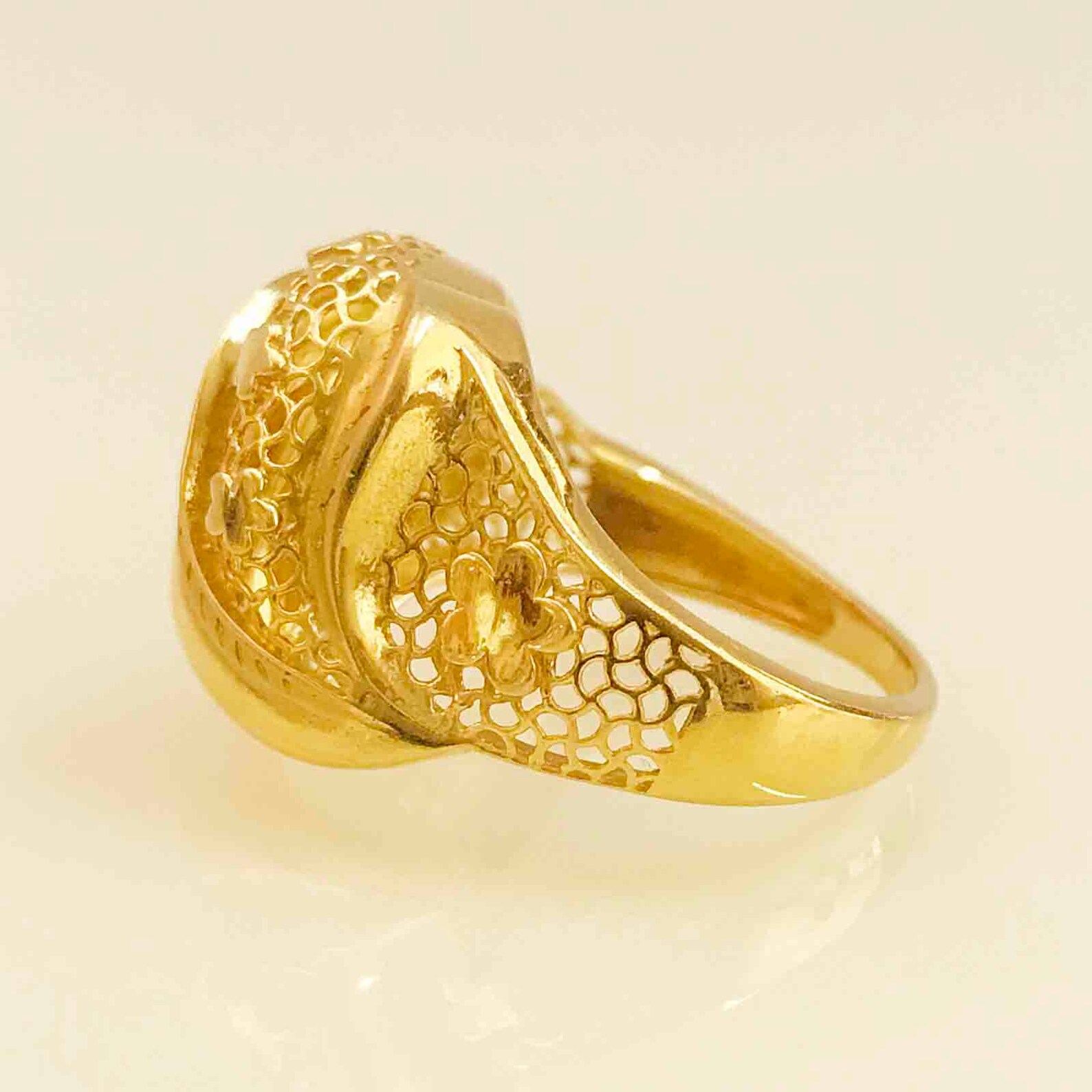 Fine Jewelry 22 Kt Real Solid Yellow Gold Ring Hallmark - Etsy