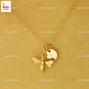 14 Kt, 18 Kt, 22 Kt Yellow Gold Personalized Bumble Honeybee Chain ...