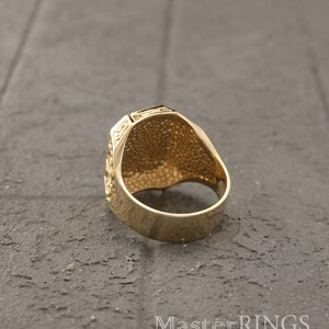 14K ,18K ,22K Real Yellow Gold Letter Personalized Initial Signet Ring ...