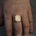 14K ,18K ,22K Real Yellow Gold Letter Personalized Initial Signet Ring ...
