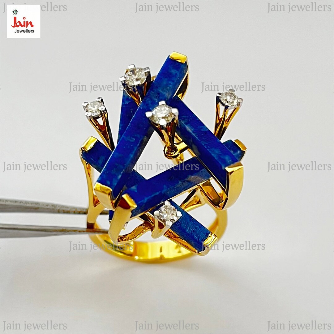 18kt Real Solid Yellow Gold Hallmark Ring, 0.60 Ct G-H/SI Real Natural ...