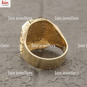 14K ,18K ,22K Real Yellow Gold Letter Personalized Initial Signet Ring ...