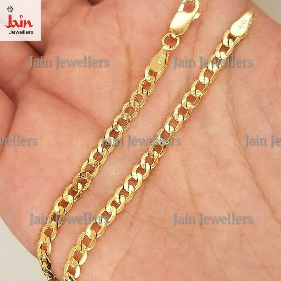 Fine Jewelry 18kt, 22kt Yellow Real Gold Rope Chain Bracelet, Hallmark ...