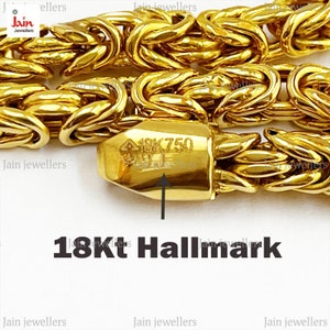 Fine Jewelry 18 Kt, 22 Kt Real Solid Yellow Gold Byzantine Chain ...