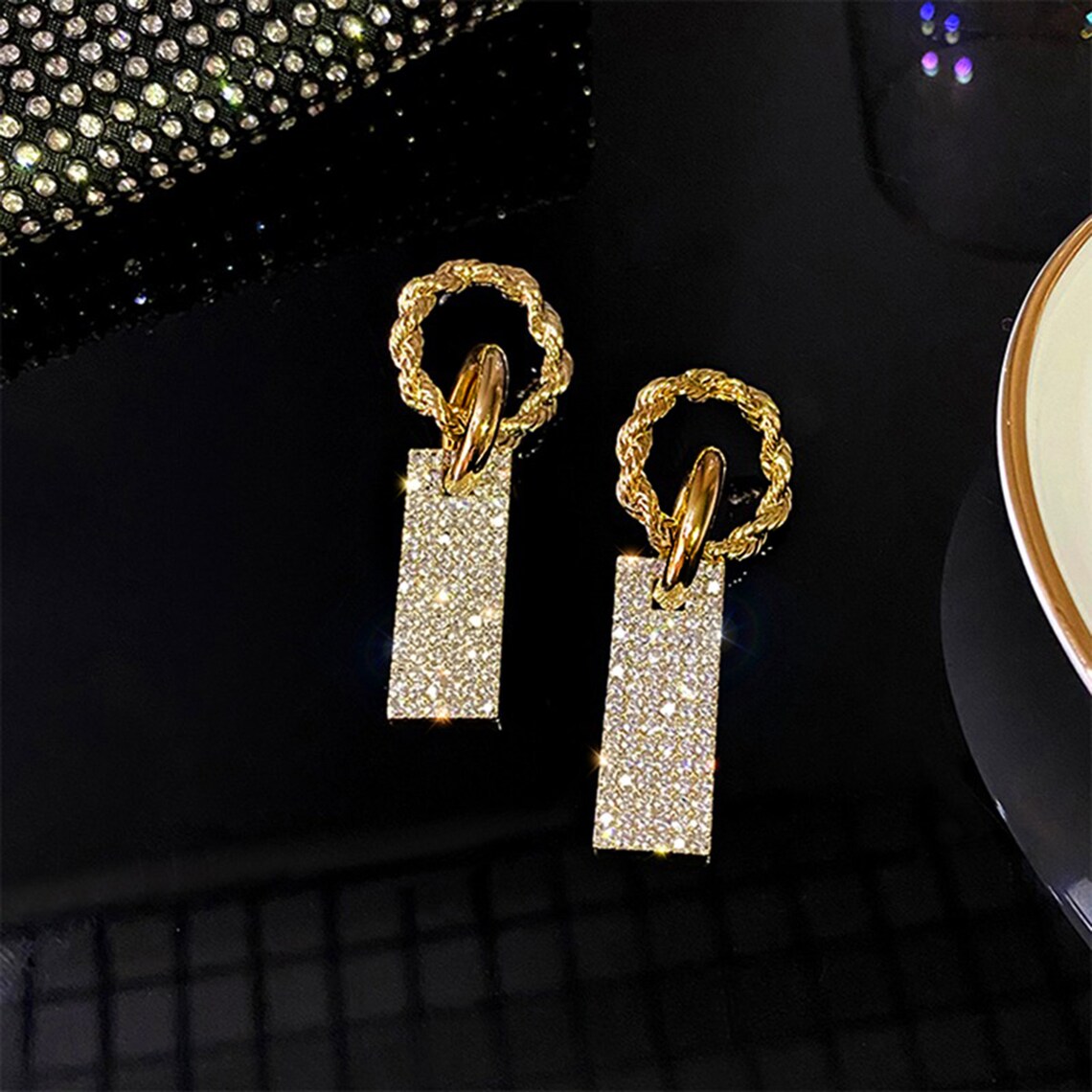 14K 18K 22K Real Solid Yellow Gold Drop Classy Earrings - Etsy
