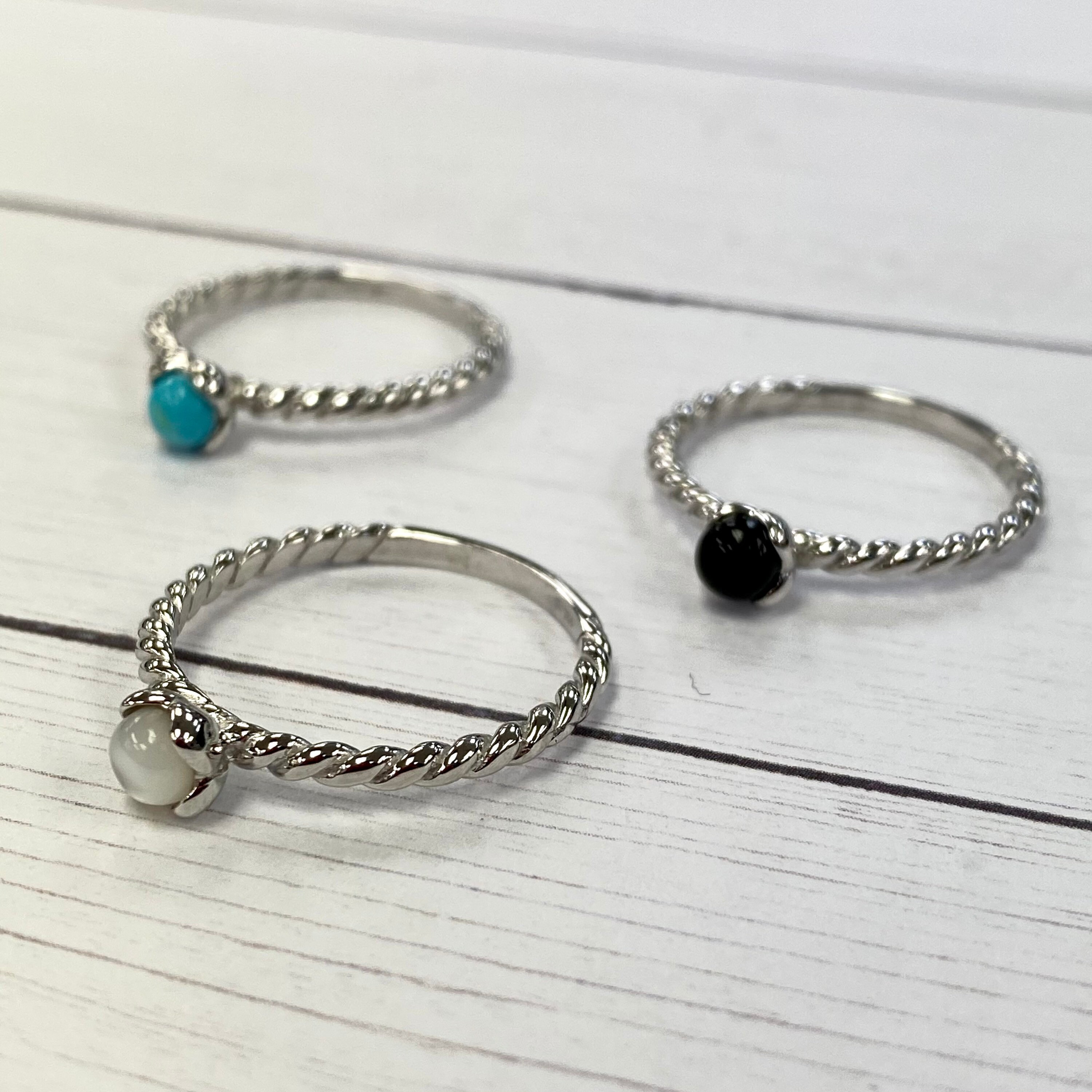 3mm Stone Rope Ring 925 Sterling Silver - Etsy