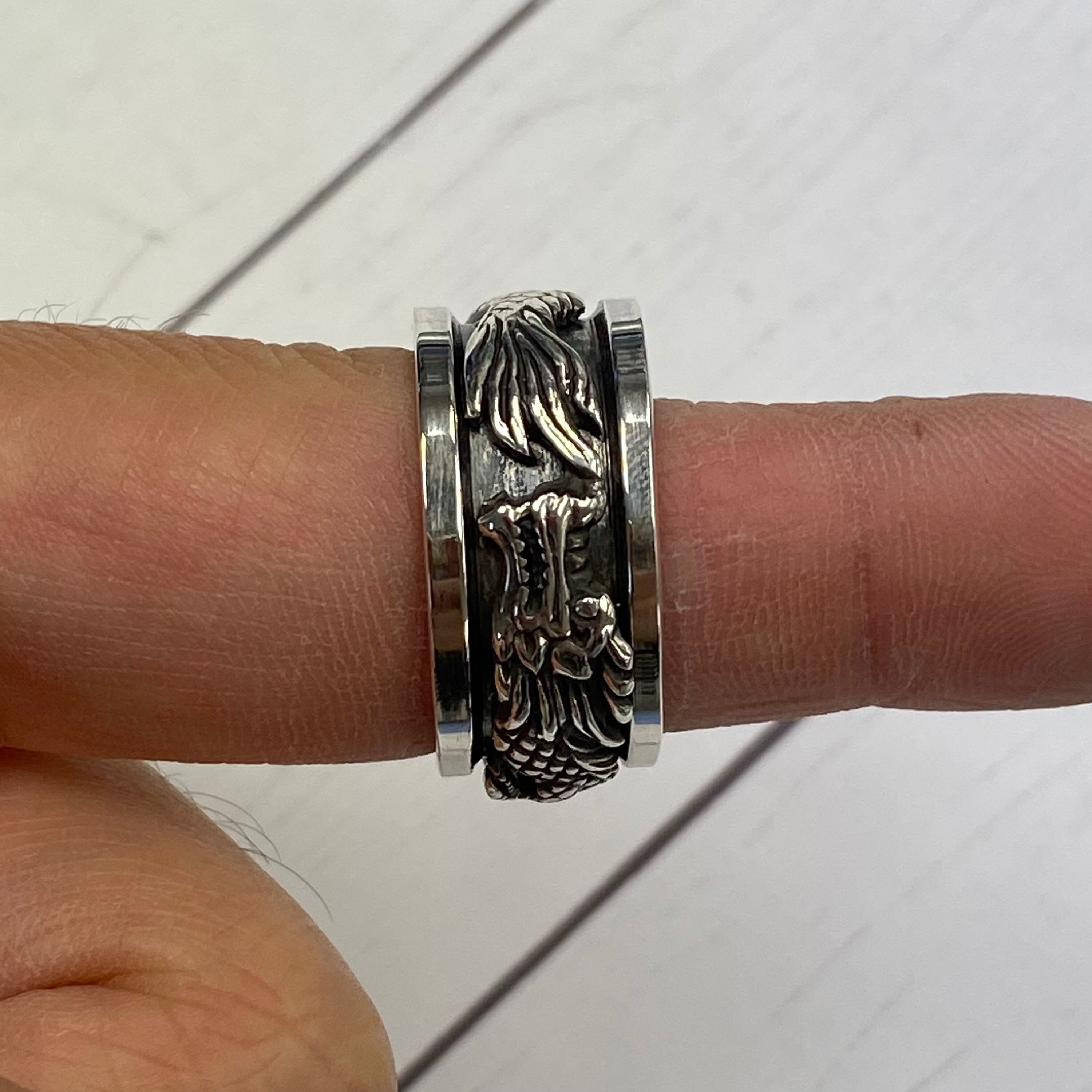 Dragon Spinning Ring Men's Fidget Ring Gift for Him | Etsy