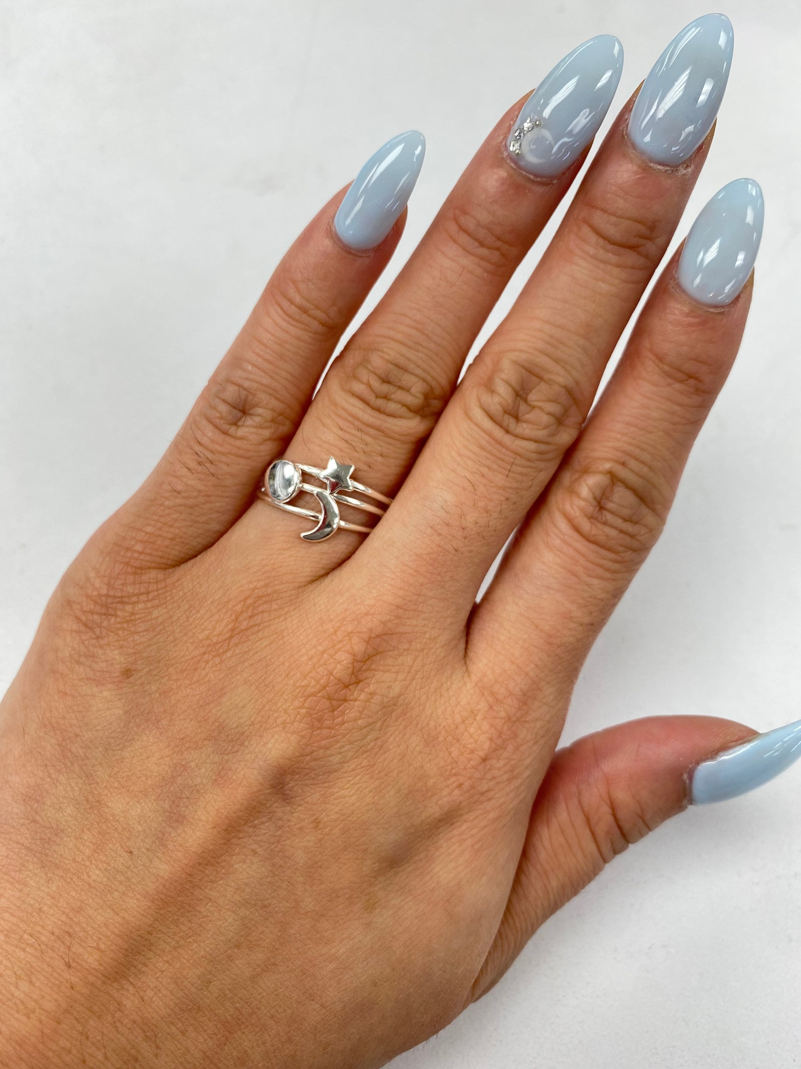 Celestial Rings Sun Moon and Stars Ring Set 925 Sterling - Etsy