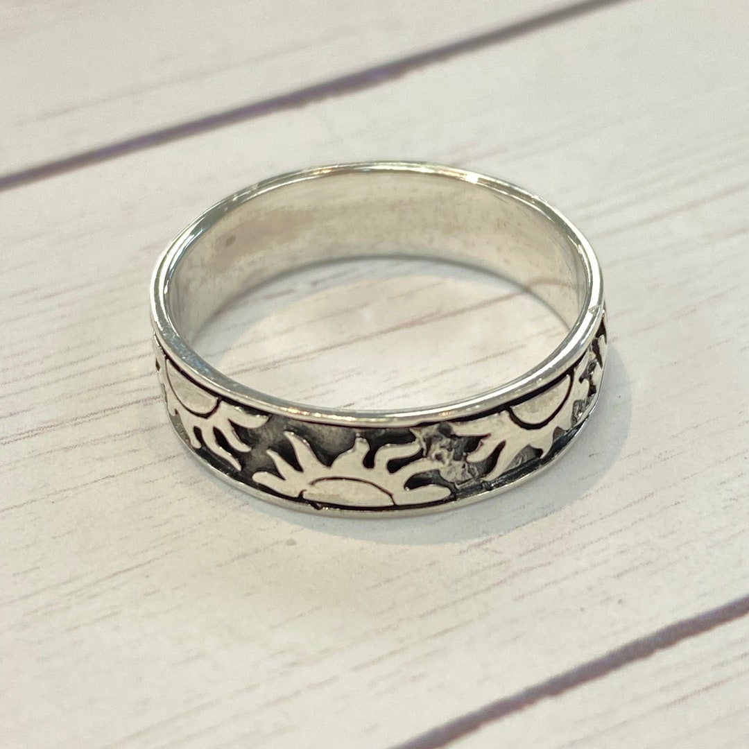 Personalized 6mm Sun Band Ring; Sunshine Band; Sun Design; Free ...