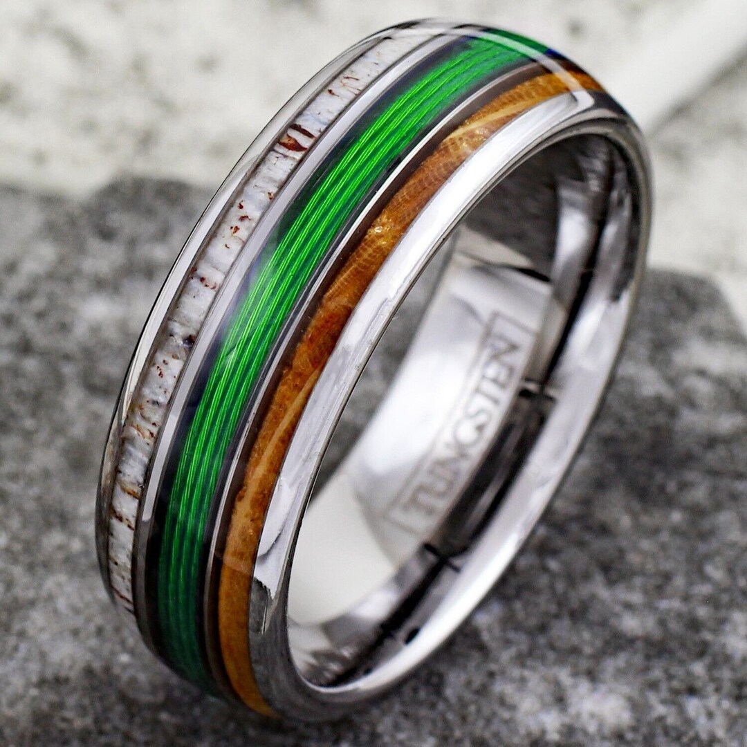 Silver Tungsten With Real Green Fishing Line Wire Encased Between ...