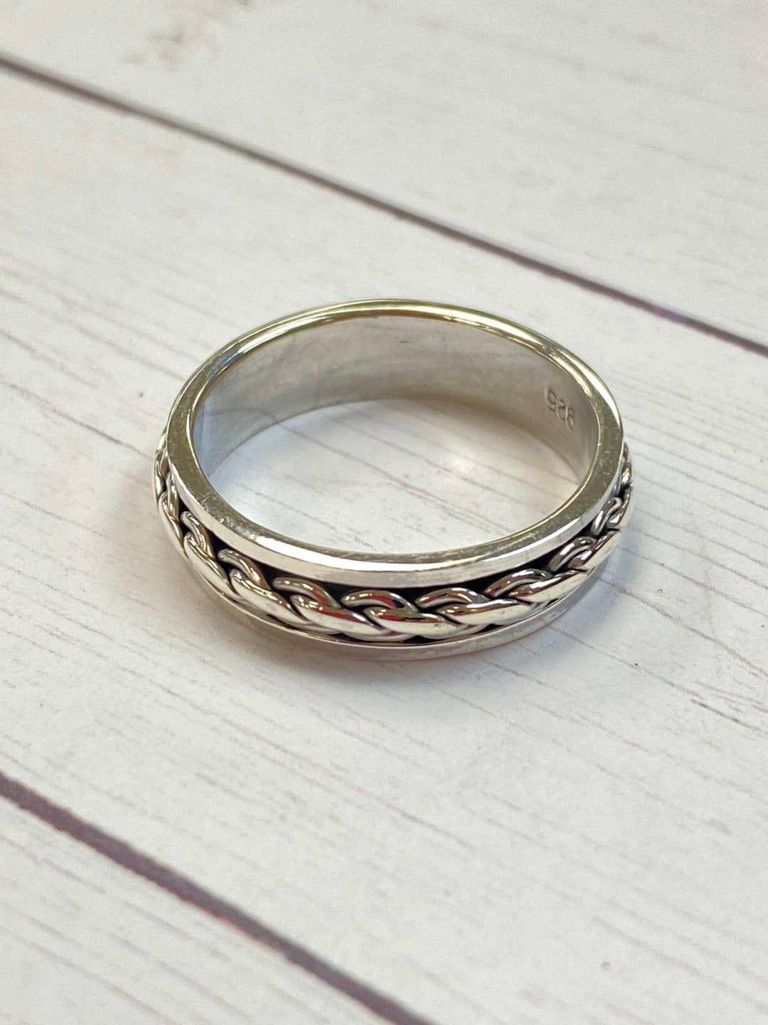 6mm Spinning Tight Rope Ring for Men and Women; 925 Sterling Silver ...
