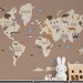 World Map Wall Stickers Map Decal Cream Map Childrens Wall - Etsy