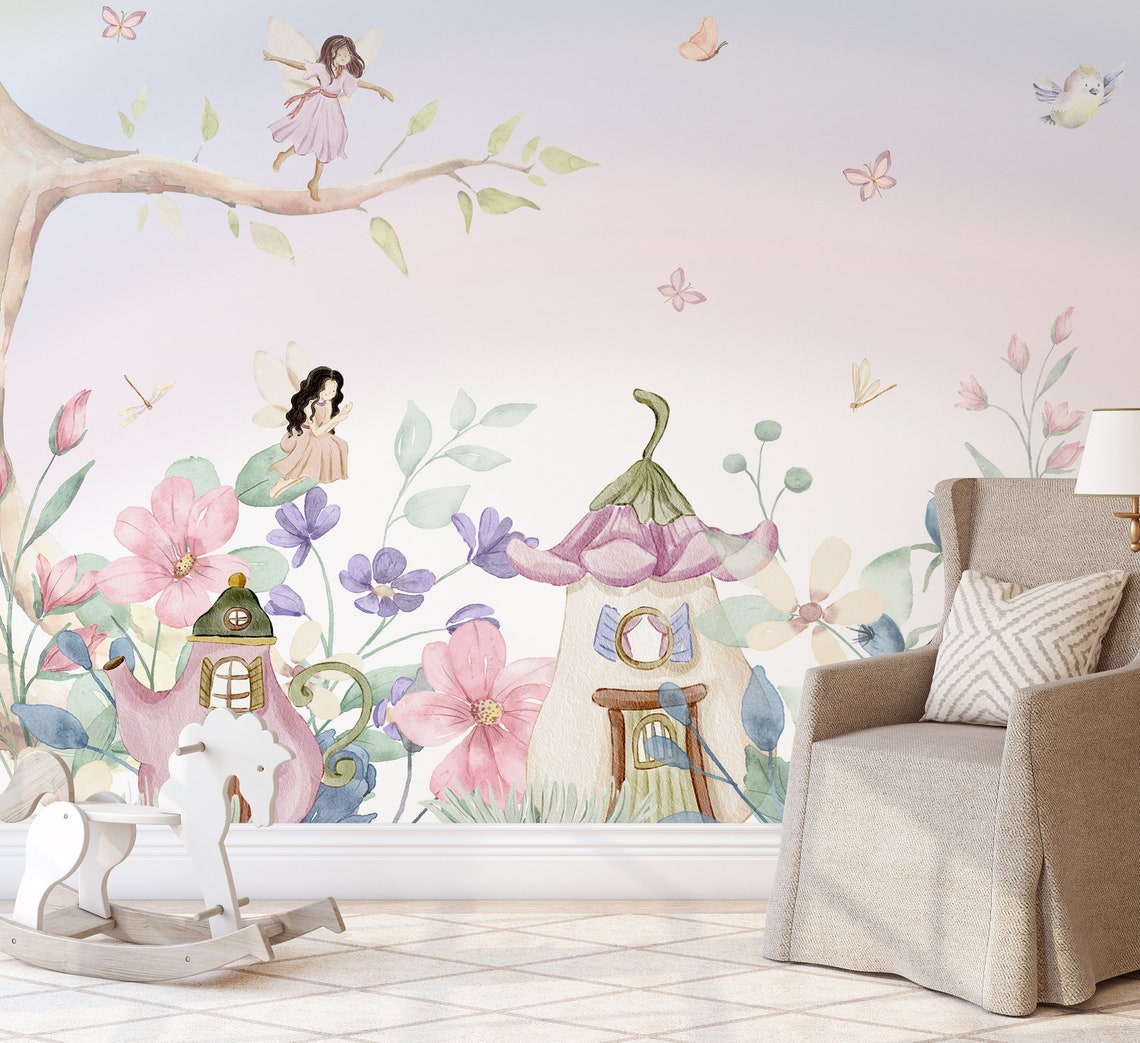 Fairy Mural Wallpaper Nursery Wallpaper Nursery Wallpaper - Etsy UK